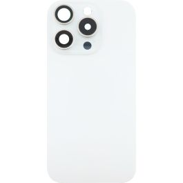 iPhone 15 Pro Back Glass W/Steel Plate White Titanium (OEM PULL)