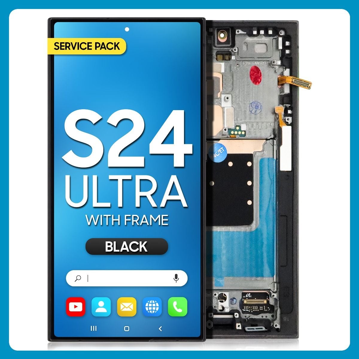Samsung S24 Ultra LCD with Touch + Frame Titanium Black Service Pack ...