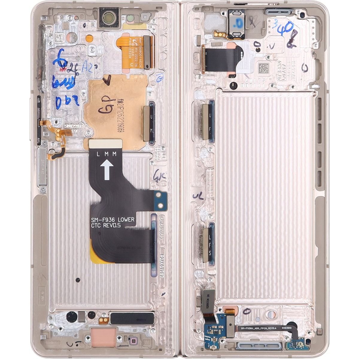 Samsung Z Fold 4 5G LCD With Touch + Frame Beige Service Pack - Parts4Cells